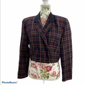Maria Jose Navarro | Jackets & Coats | Crop Vtg Plaid Double Breasted ...